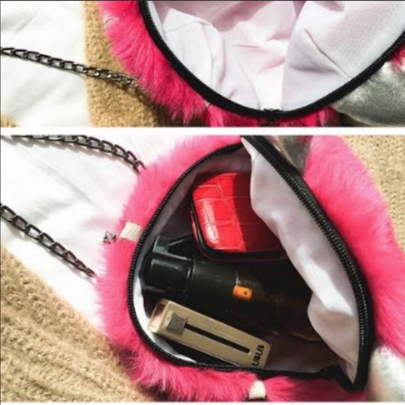 Private Label | Bags | Fuzzy Pink Monster Crossbody Bag | Poshmark